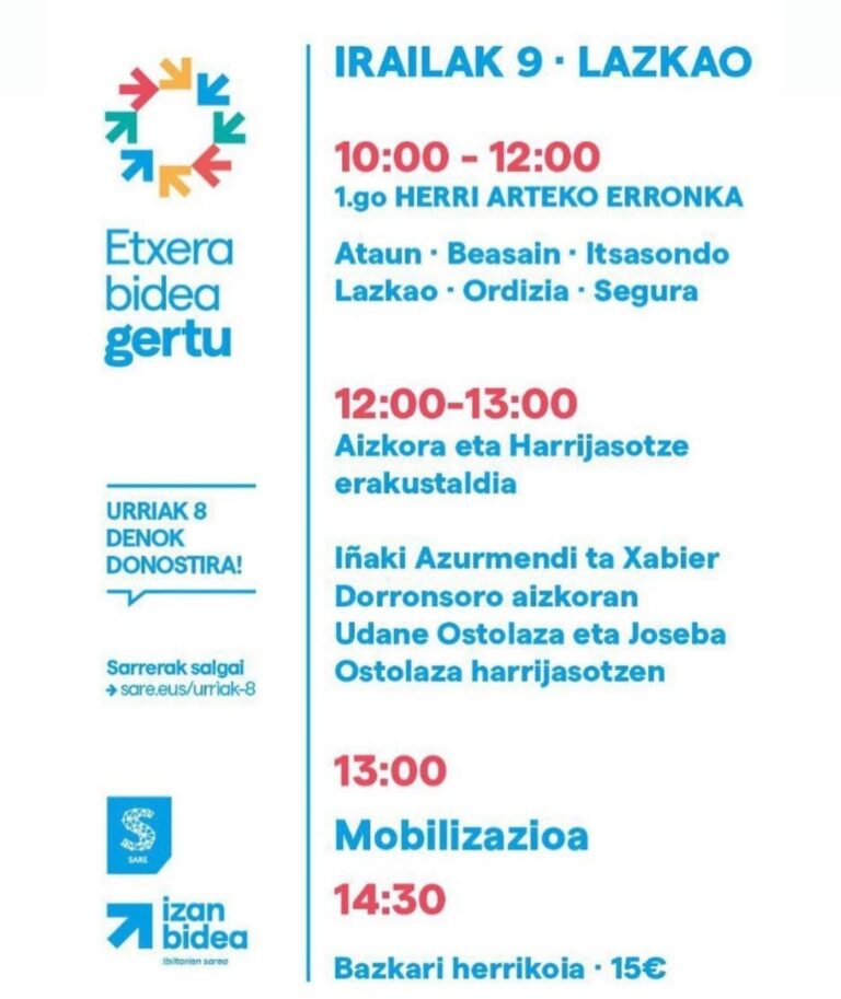 "Etxera bidea gertu" lemapean Sare eguna irailaren 9an - Goierriko ...